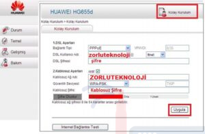 HUAWEİ HG655D MODEM AYARLARI - zorluteknoloji