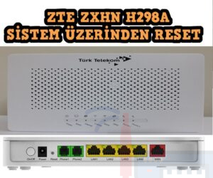 ZTE ZXHN H298A SİSTEM RESET - zorluteknoloji